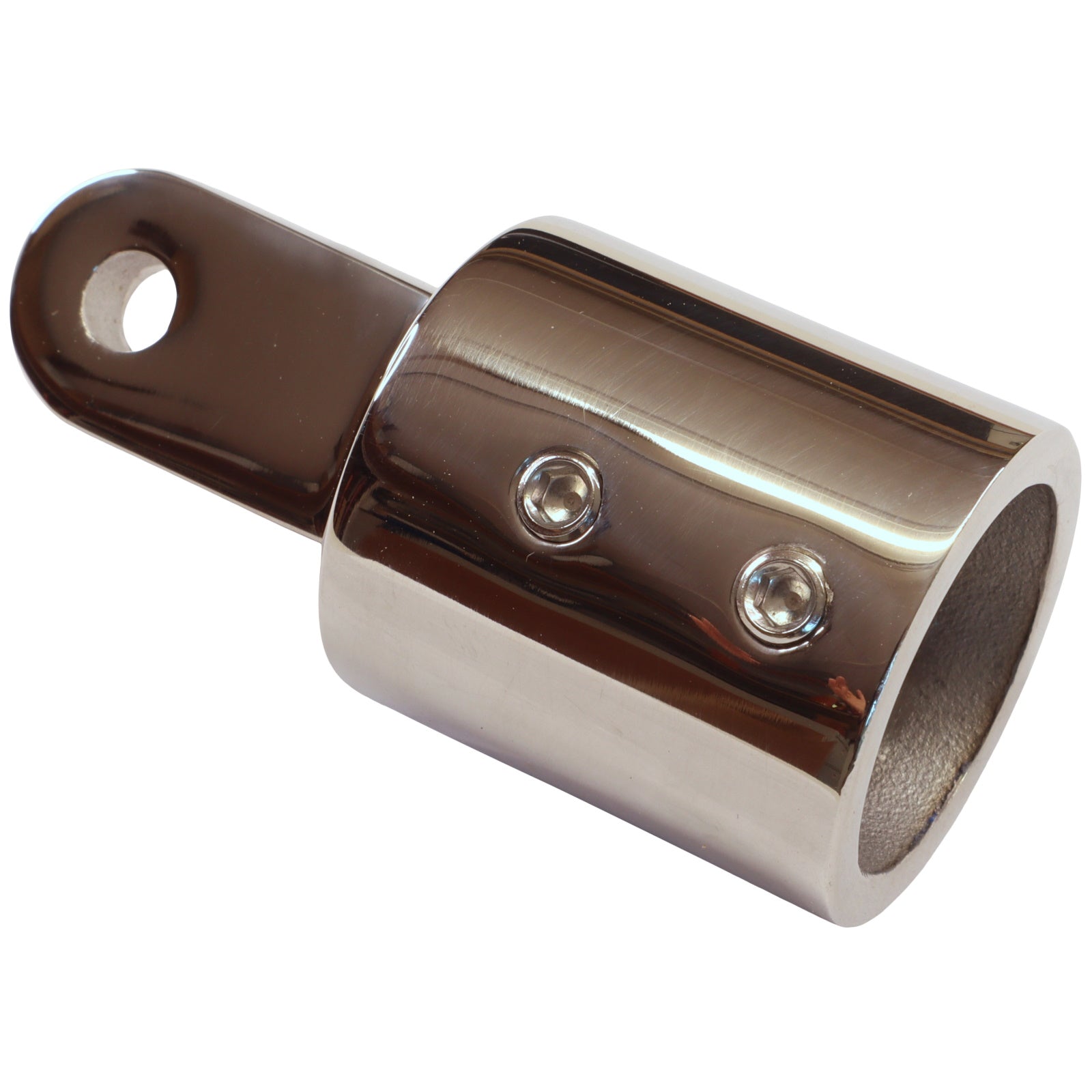 25mm Tube End Cap made from A4 Stainless including 2 Grub Screw Fixing ...