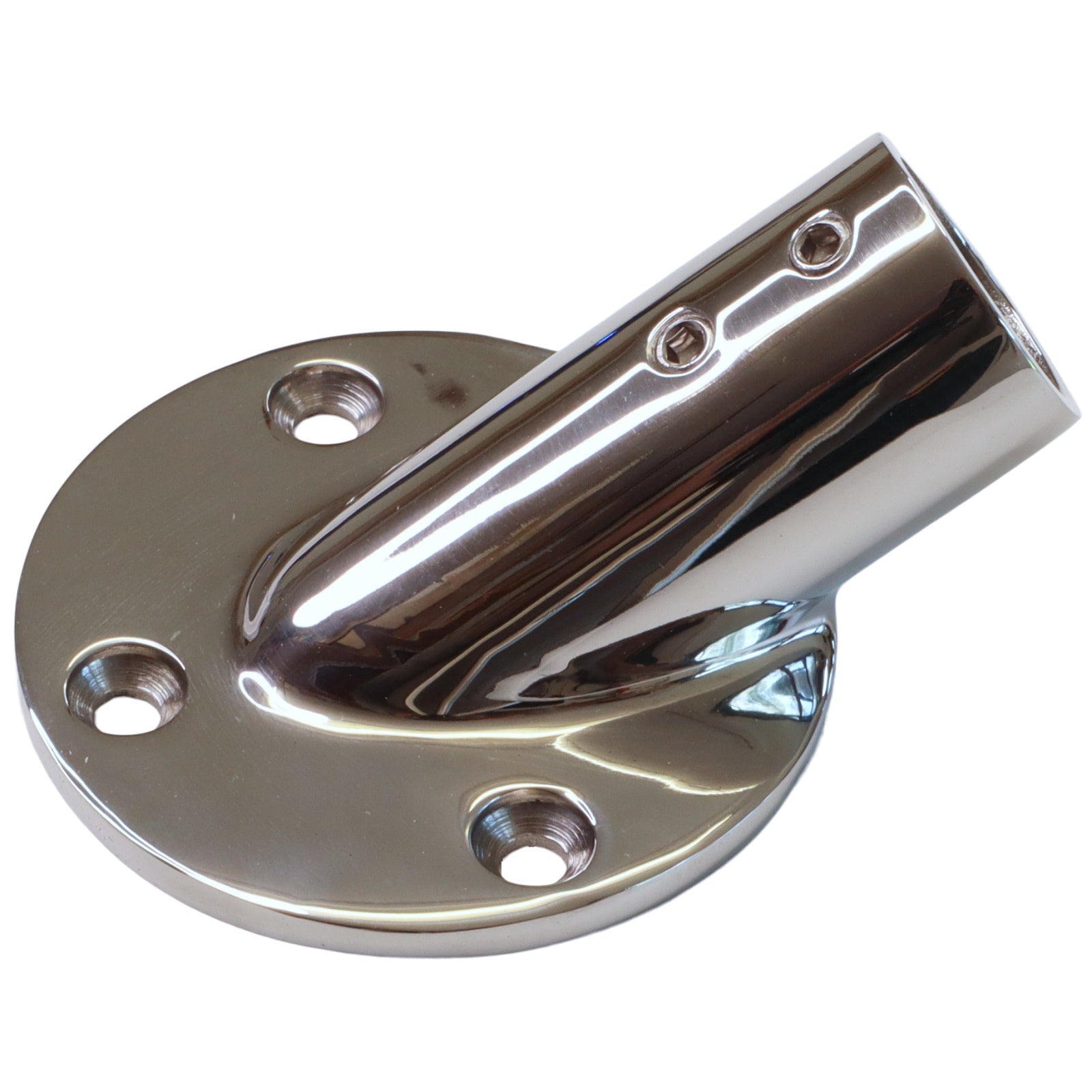 Flanged 30-Degree Tube Mounting Bracket, Circular Mount, A4 Stainless ...