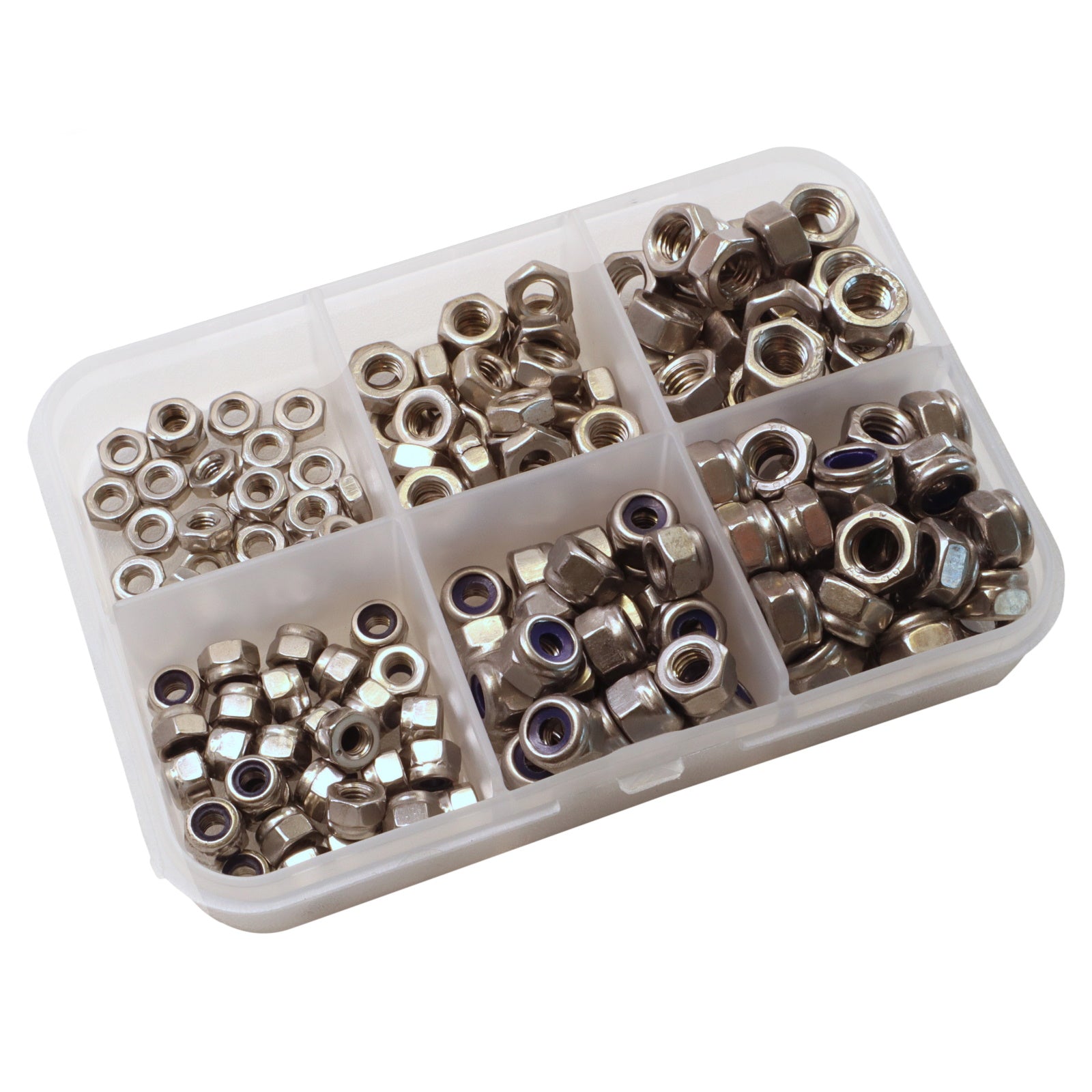 Selection Box of Smaller Size Nuts in A4 Stainless Steel, M3 to M6 ...
