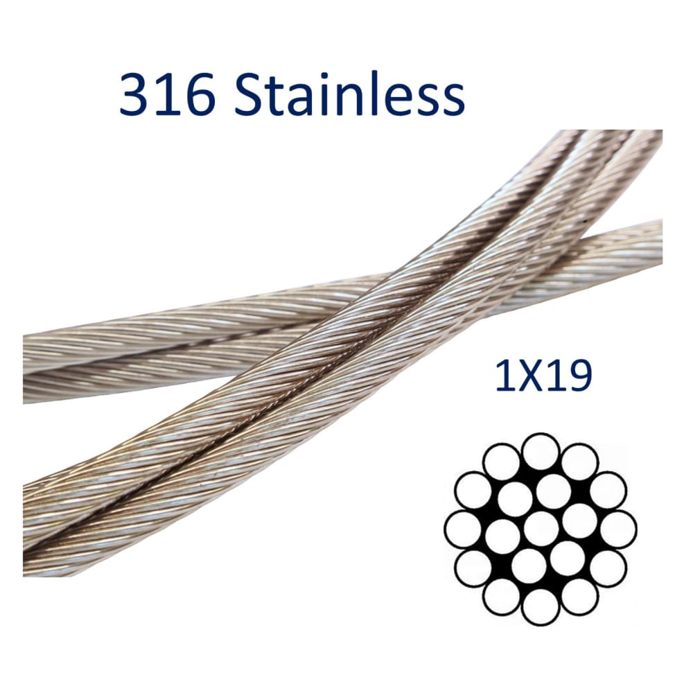Stainless Steel Wire Rope 316-Grade 1x19 For Guard Rails ...